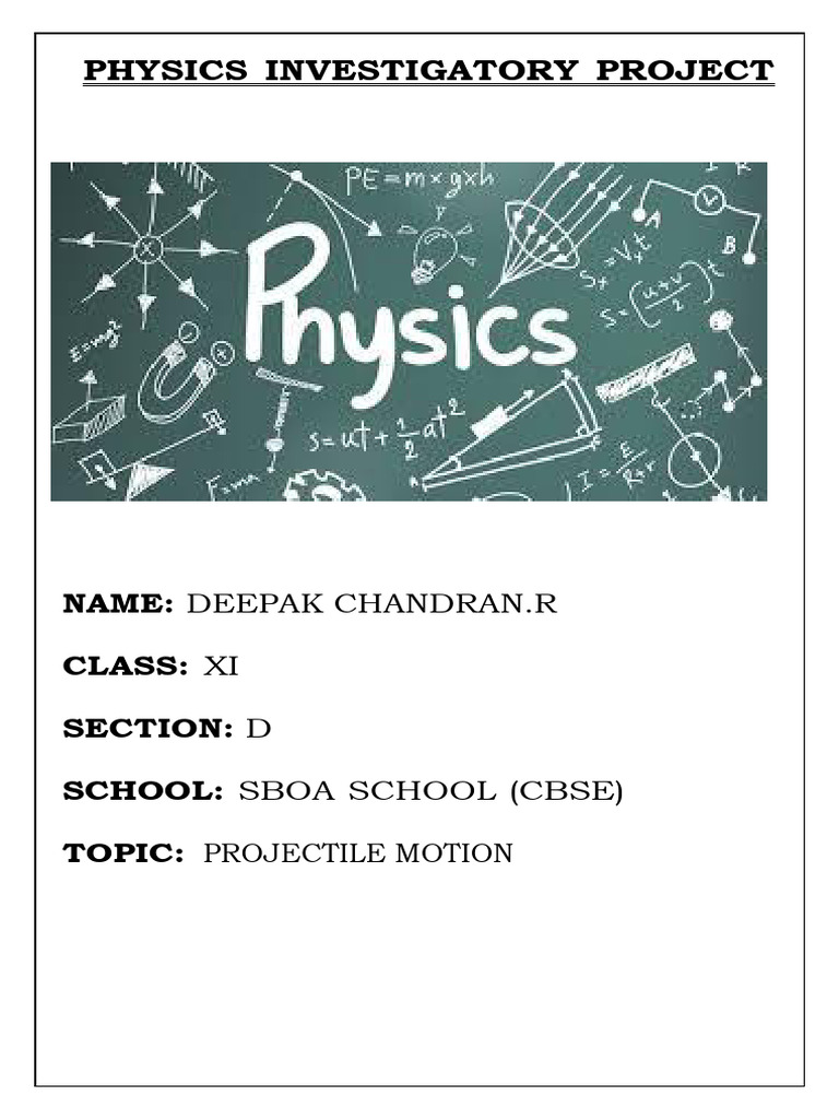 Deepak Project | PDF | Projectiles | Motion (Physics)