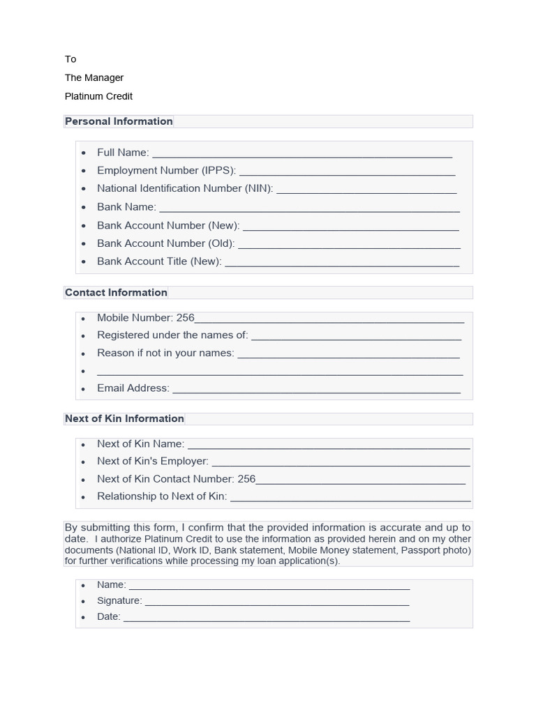KYC Collection Template (1) | PDF