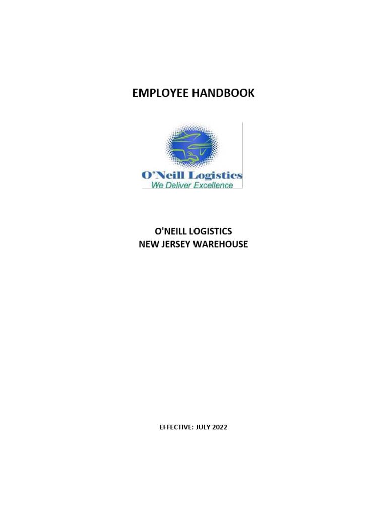 O'Neill Logistics Employee Handbook | PDF