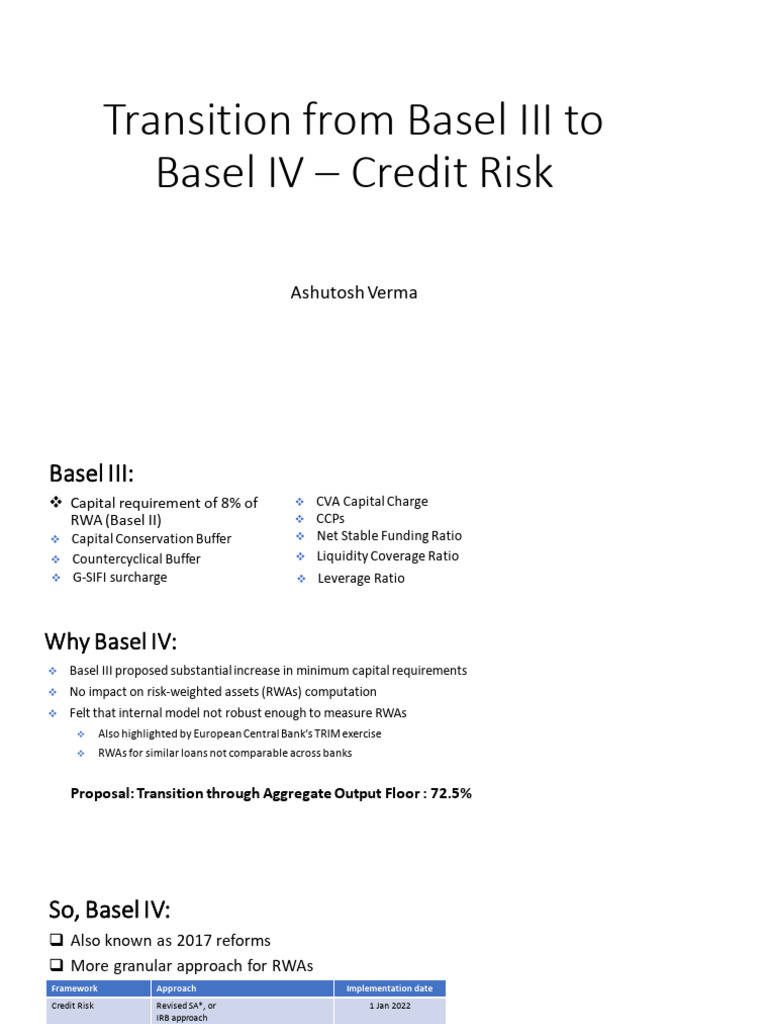 Basel IV Credit Risk Transition Guide | PDF | Basel Iii | Loans