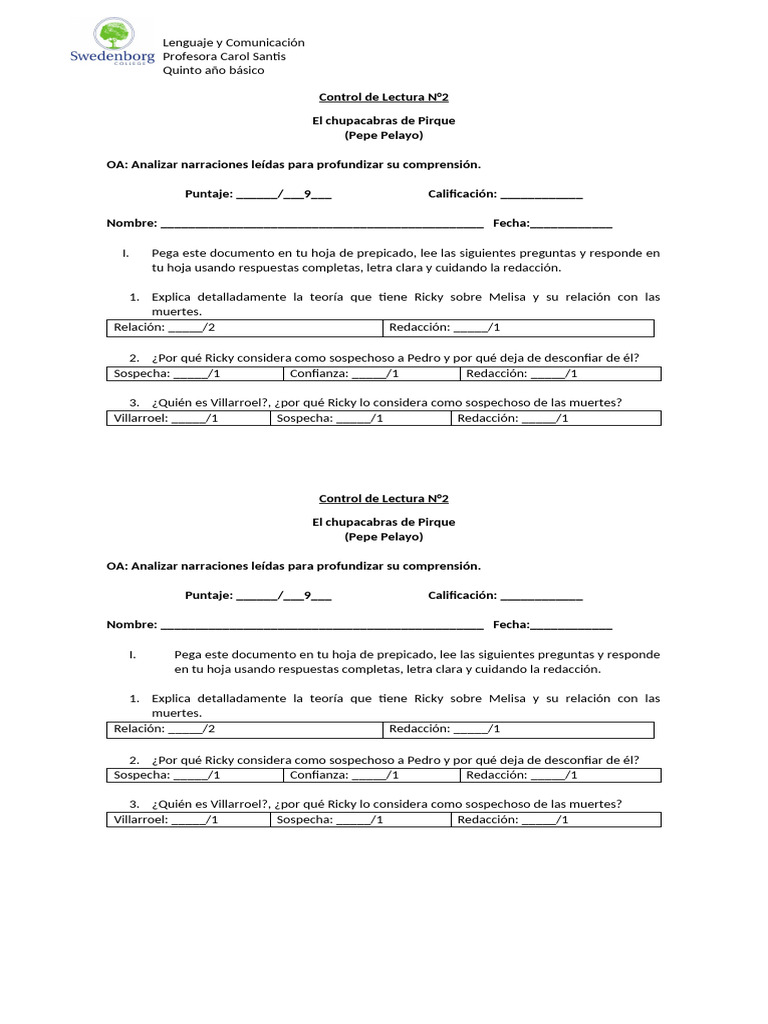 control N°2. El chupacabras de Pirque | PDF