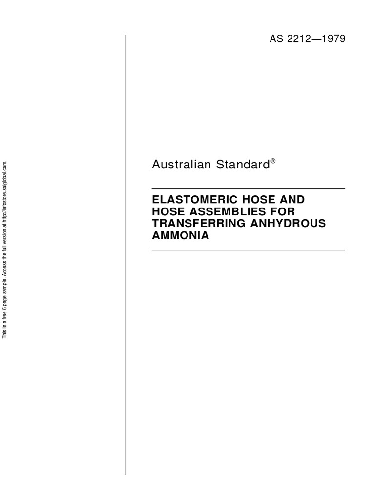 As 2212-1979 Elastomeric Hose and Hose Assemblies For Transferring ...