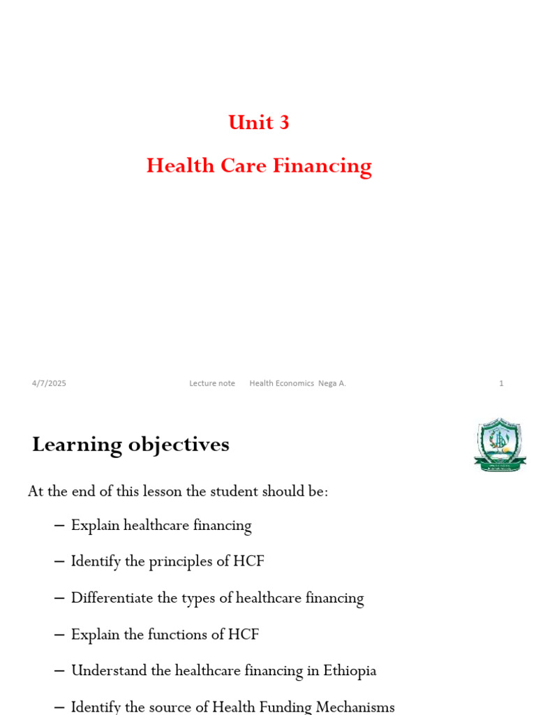 3. Health Care Finacing | PDF | Health Economics | Universal Health Care