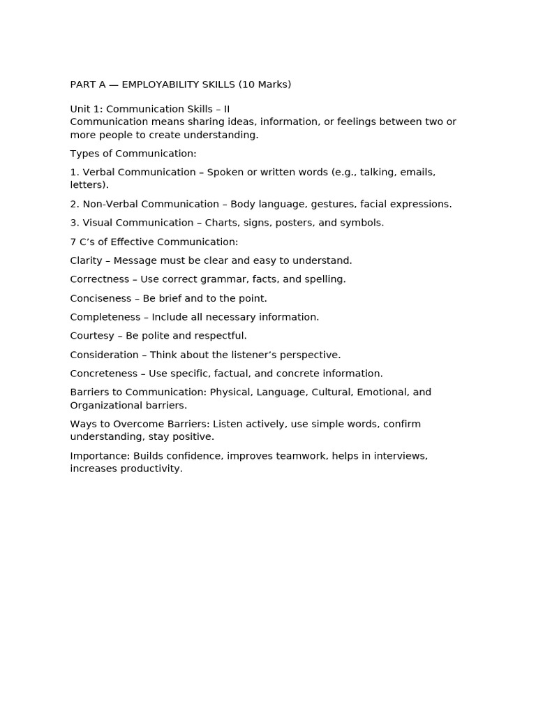 Essential Employability Skills Guide | PDF | Communication ...