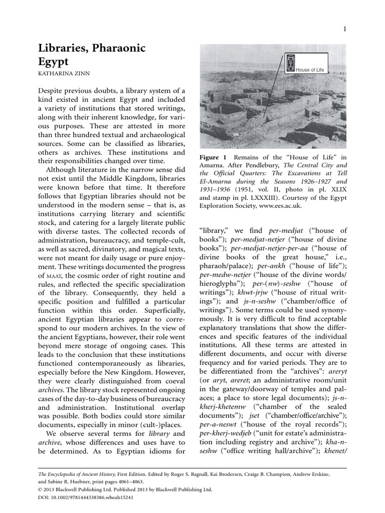 Ancient Egyptian Library Systems | PDF | Ancient Egypt