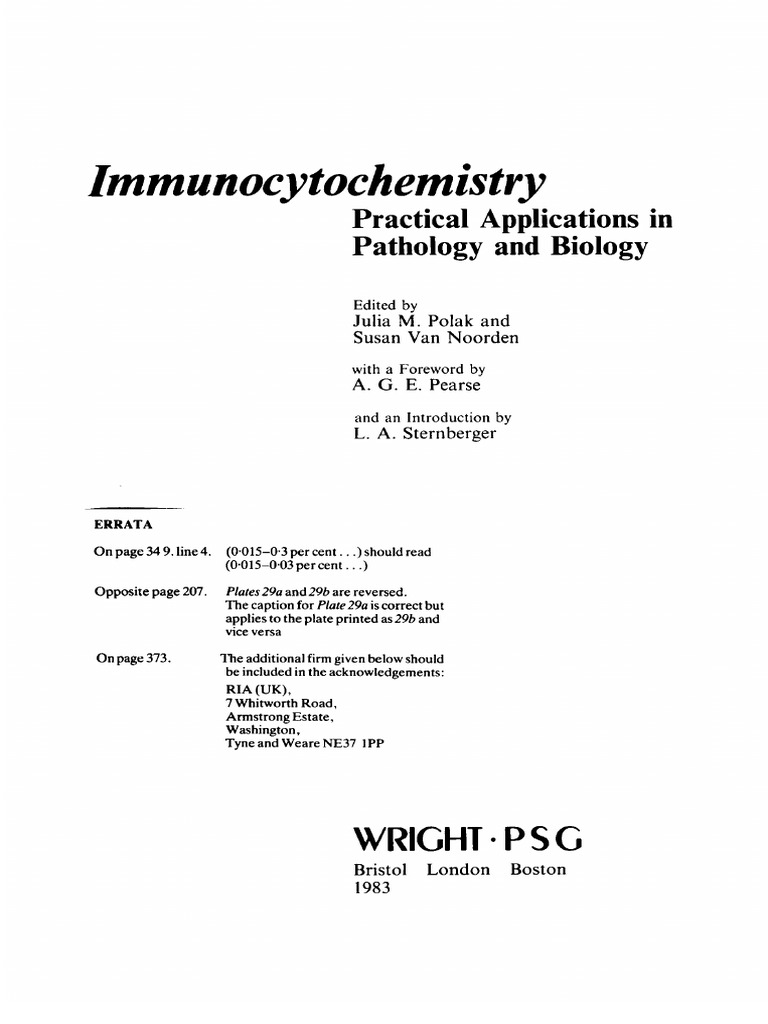 (Julia M. Polak, Susan Van Noorden) Immunocytochem | PDF