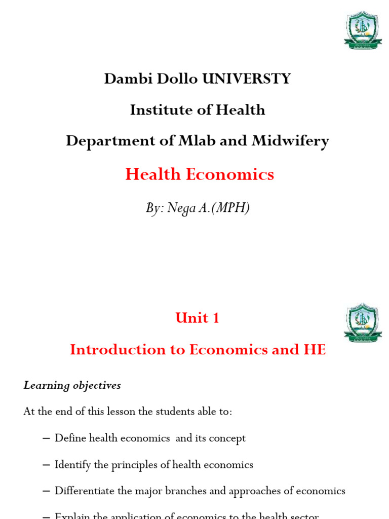 Introduction To Health Economics | PDF | Economics | Cost–Benefit Analysis