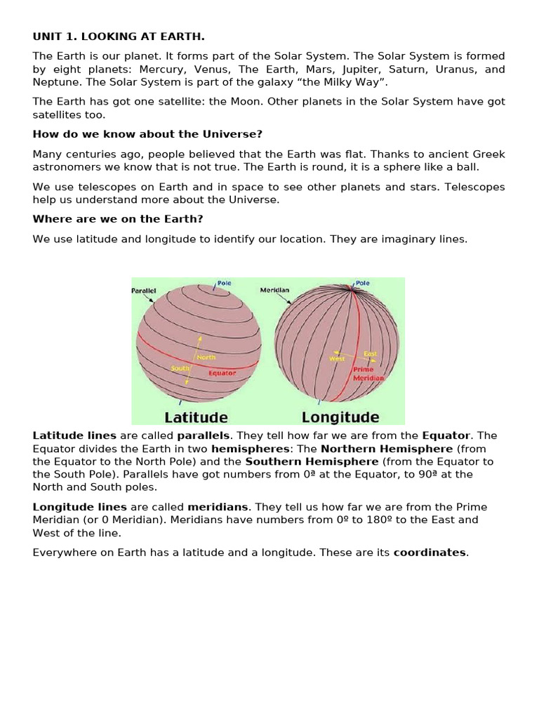 UNIT 1. SUMMARY | PDF | Planets | Solar System