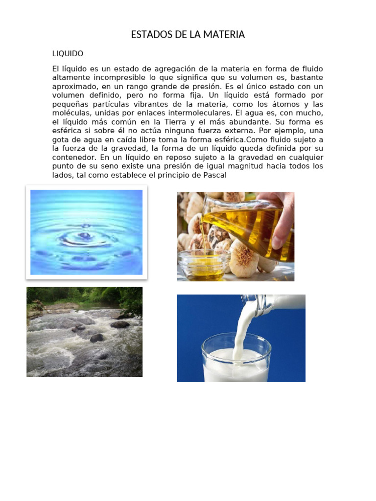 Estados de la Materia: Líquido, Sólido y Gas | PDF | Plasma (Física ...