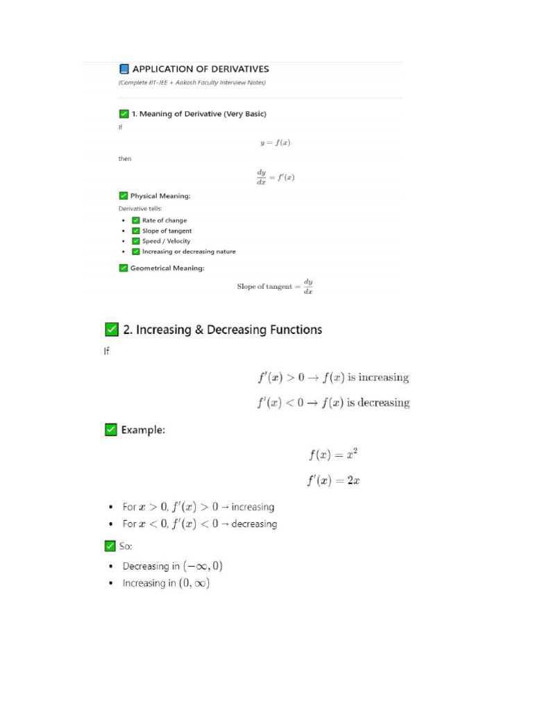 Application of Derivative | PDF