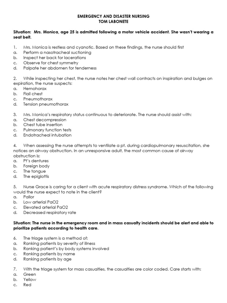 Emergency Nursing: Triage & Care Protocols | PDF | Emergency Department ...