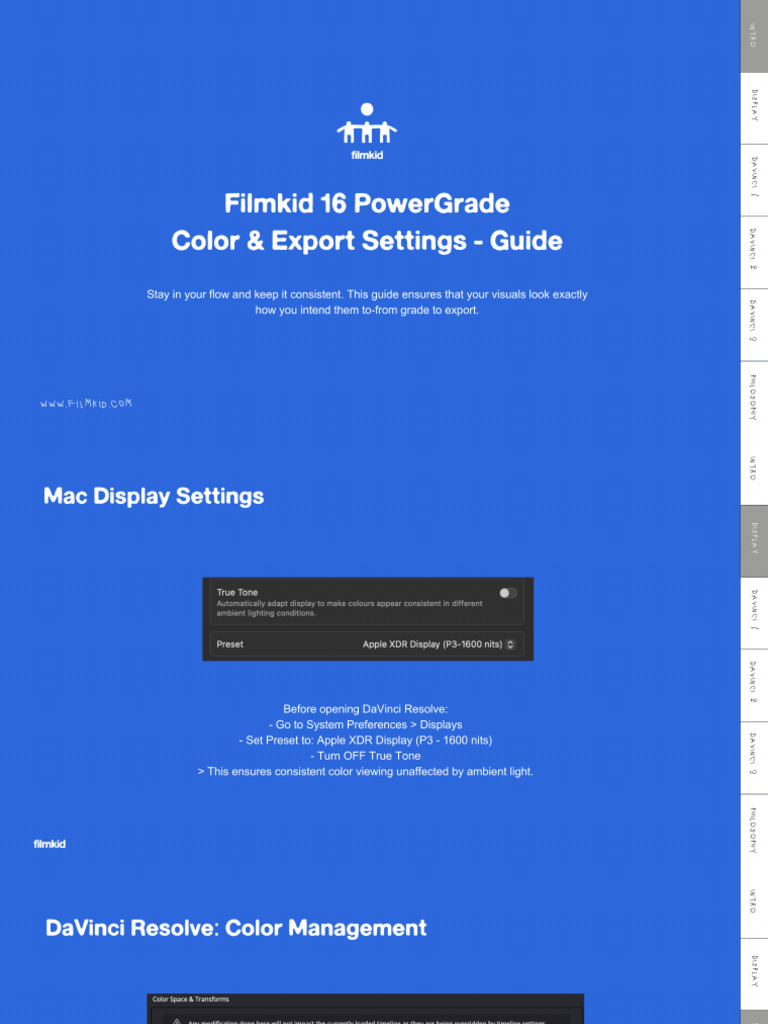 Filmkid16 Color Settings | PDF
