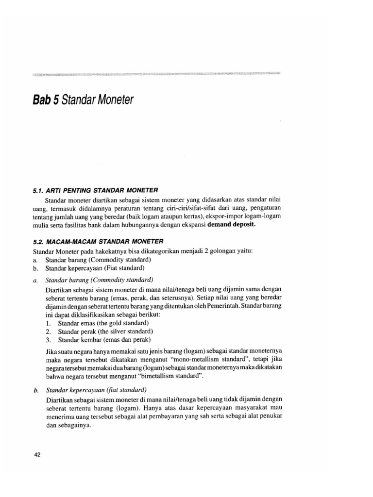 Bab 5 Standar Moneter | PDF | Seni & Disiplin Bahasa | Griya & Taman