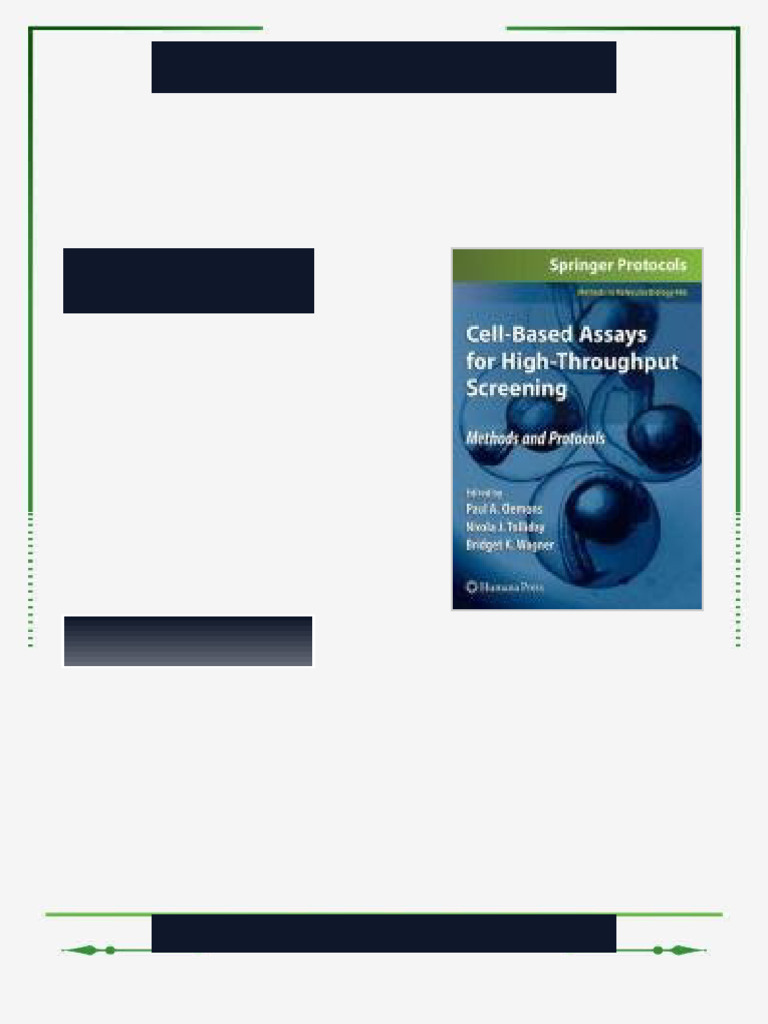 Cell Based Assays for High Throughput Screening Methods and Protocols ...