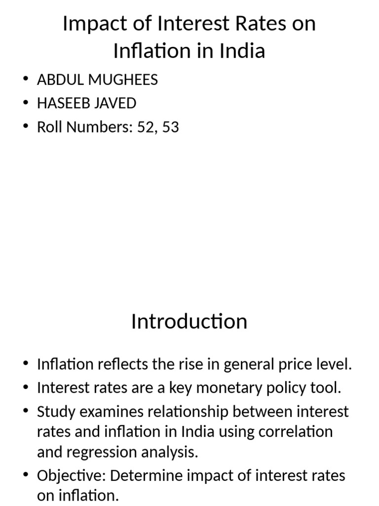 Interest Rates and Inflation in India | PDF