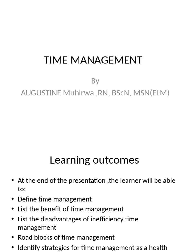 Time Management in Life For Every Aspect | PDF | Time Management ...