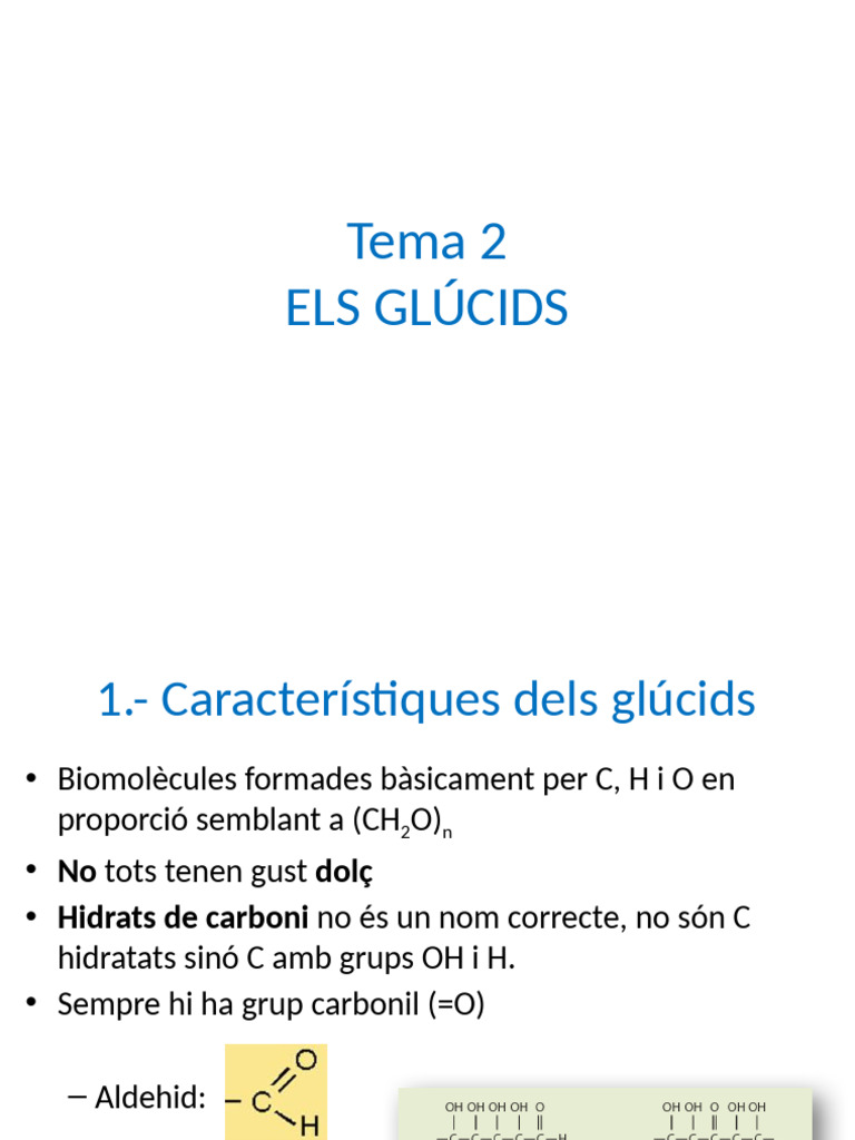 Tema 2 - Els Glúcids 2025-26 | PDF
