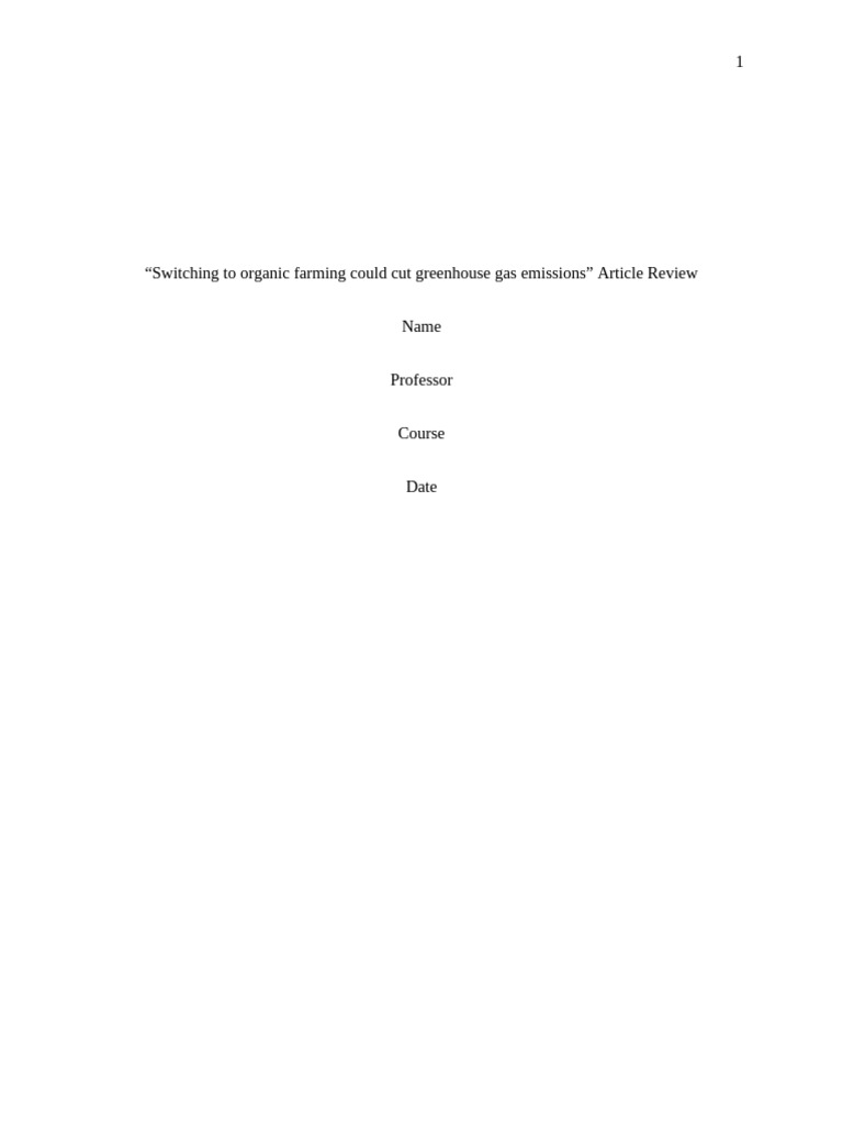 Switching To Organic Farming Article Review | PDF | Greenhouse Gas ...