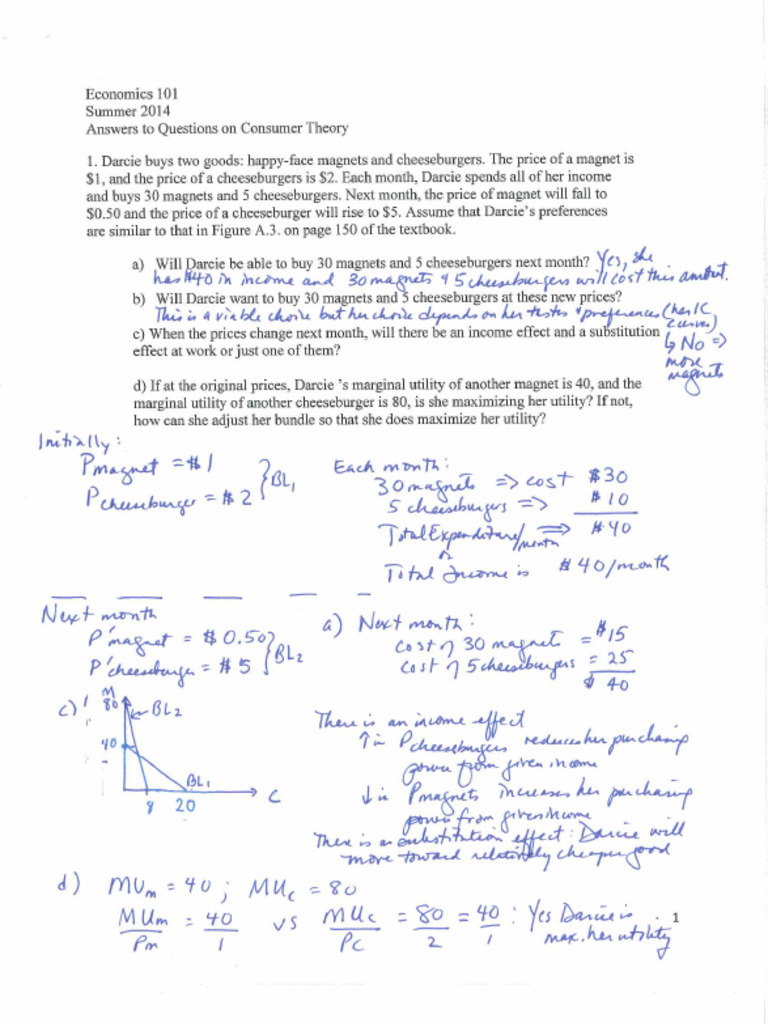 Consumer Choice Answers | PDF