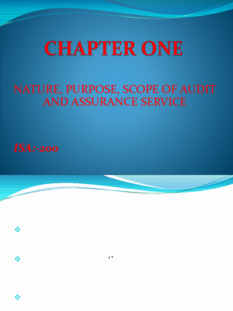 Auditing Principles and Practice I Chapter 1 | PDF | Audit | Accounting