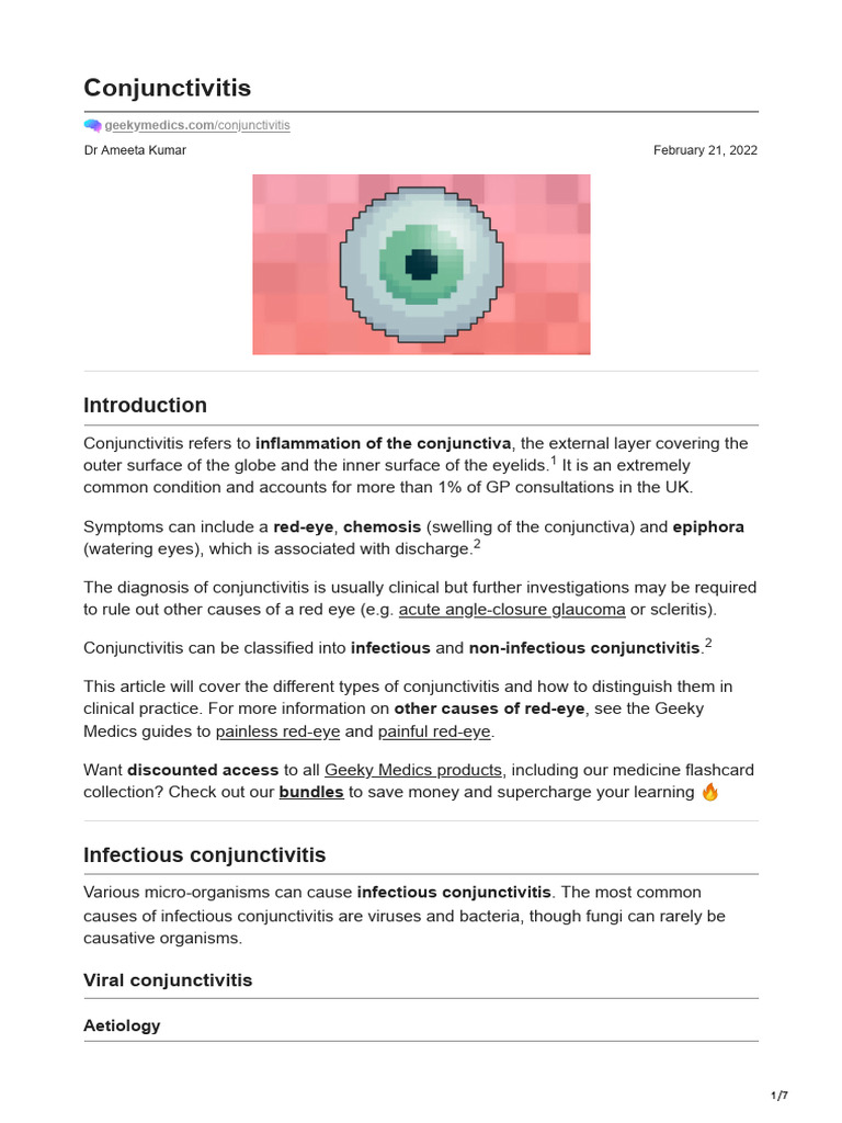 Conjunctivitis | PDF | Allergy | Clinical Medicine