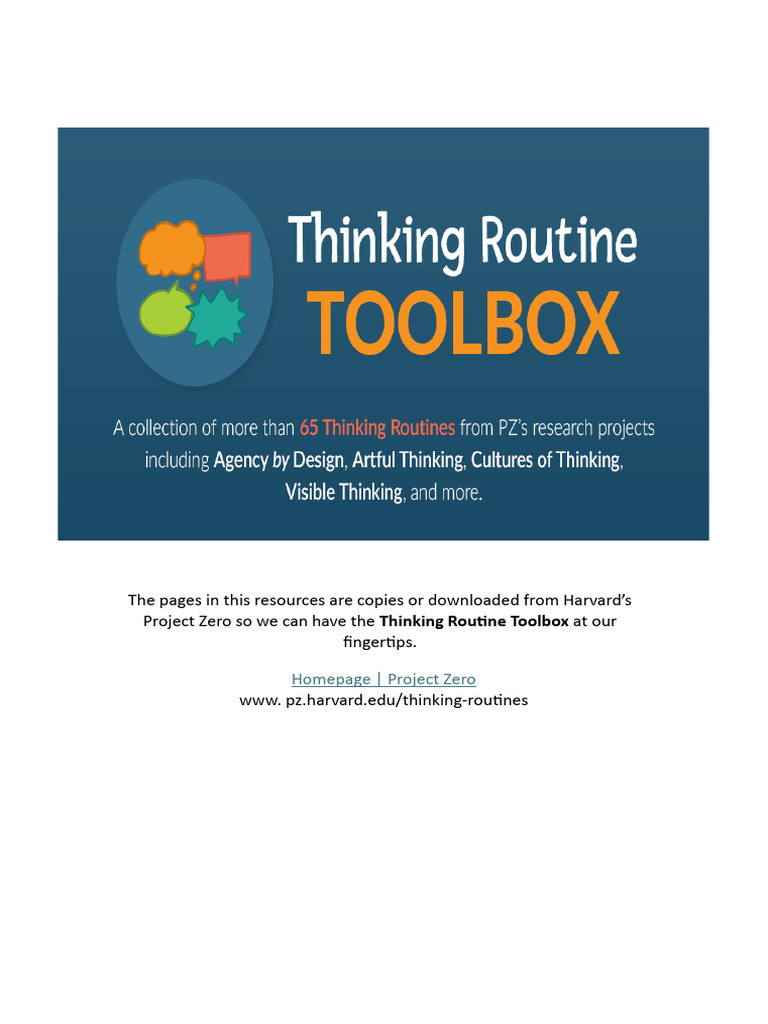Full Set of Visible Thinking Routines 2025 | PDF | Thought | Experience