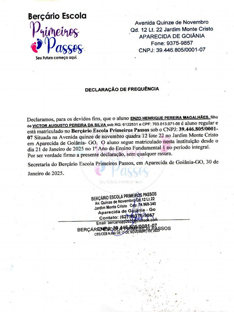 Frêquencia Enzo Henrique | PDF