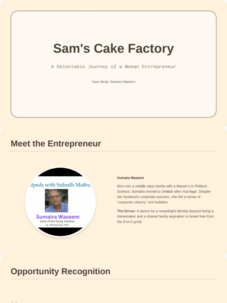 Sam's Cake Factory Case Study | PDF
