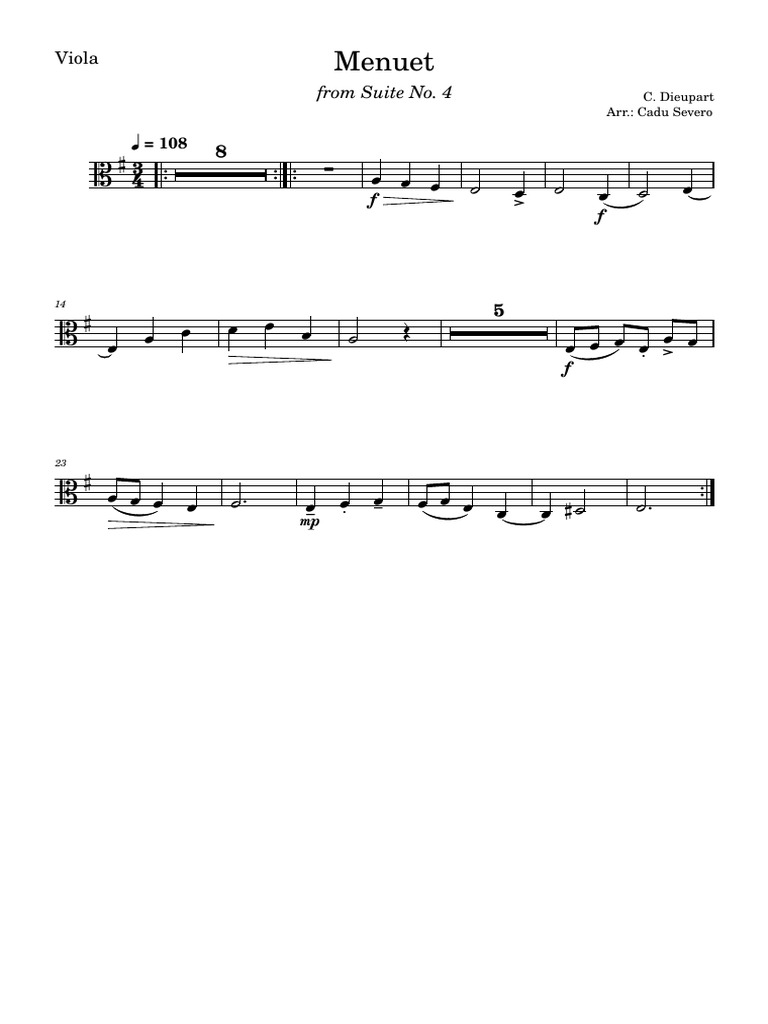 12 Menuet Viola | PDF