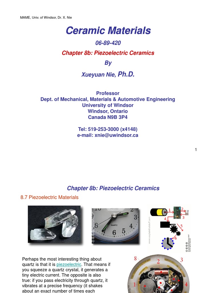 Ceramic Materials Ceramic Materials: Chapter 8b: Piezoelectric Ceramics ...