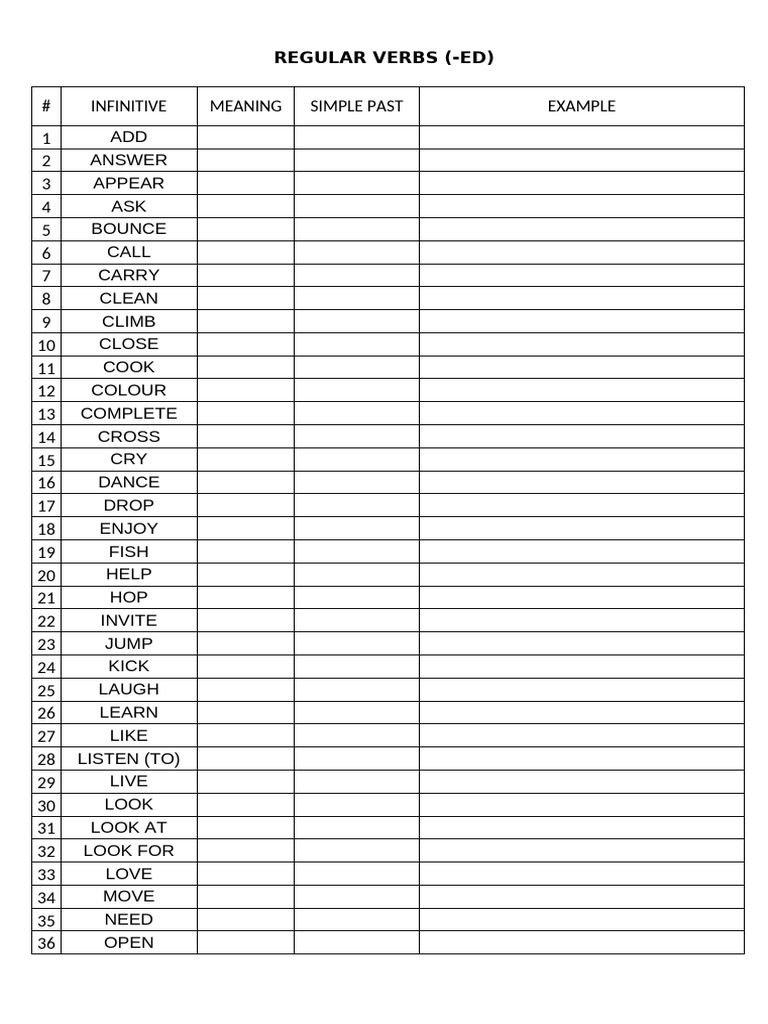 Verbs Booklet Prep 4 | PDF