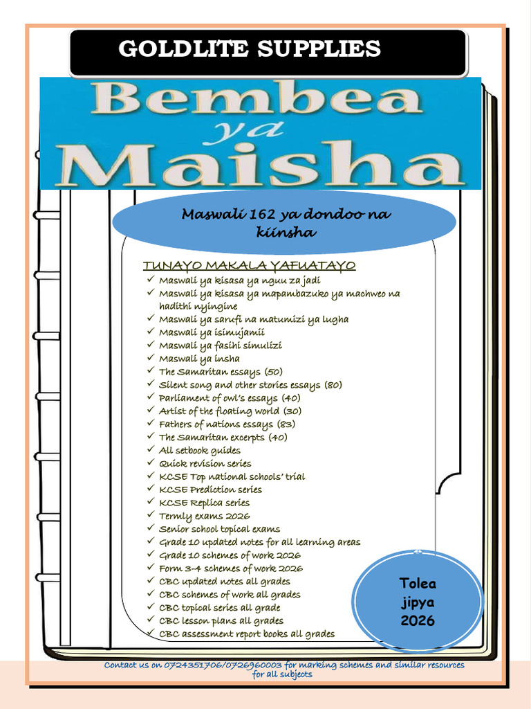 Maswali Ya Bembea Ya Maisha 2026 | PDF