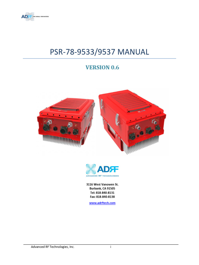 PSR-78-9533 - 37 User Manual - v0.6 | PDF | Amplifier | Antenna (Radio)