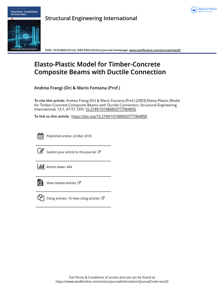 Elasto-Plastic Model for Composite Beams | PDF | Bending | Beam (Structure)