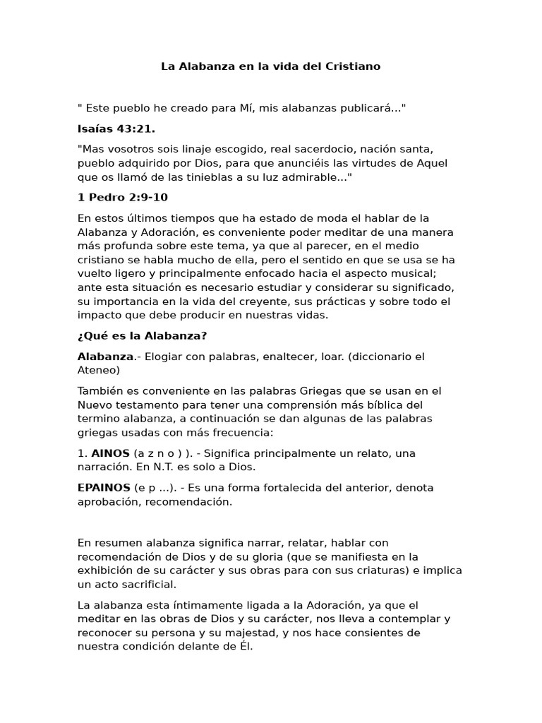 La Alabanza | PDF | Salmos | Contenido bíblico