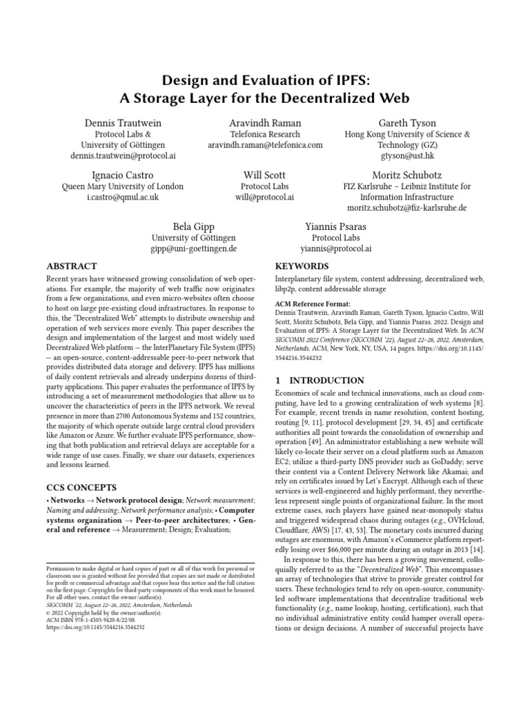 IPFS Design and Performance Evaluation | PDF | Peer To Peer | Computer ...