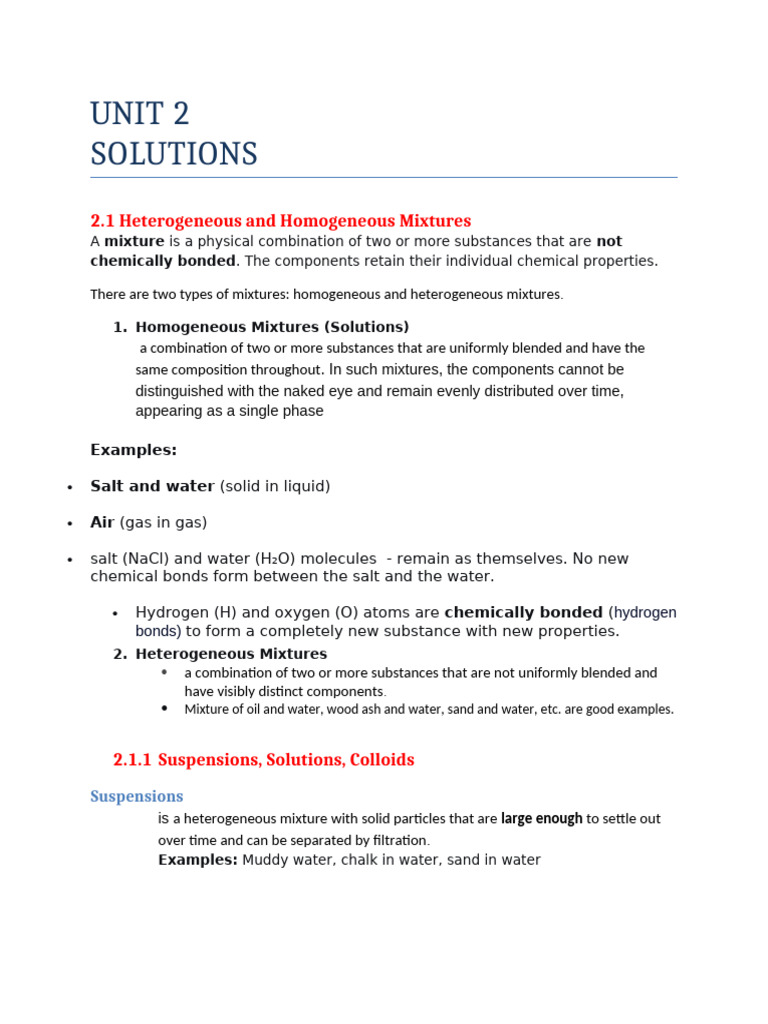 Homogeneous vs Heterogeneous Mixtures | PDF | Mixture | Chemical Substances