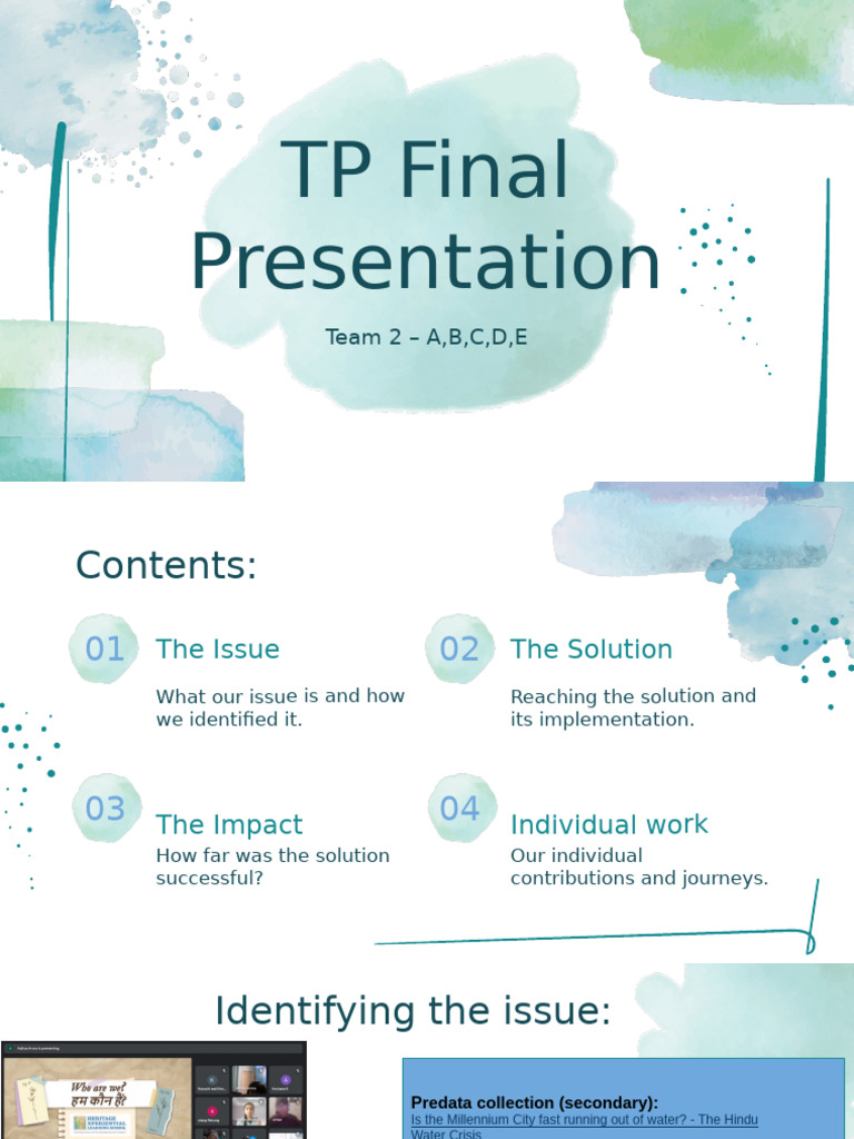 Example GP TP Final Presentation | PDF | Communication | Water Scarcity