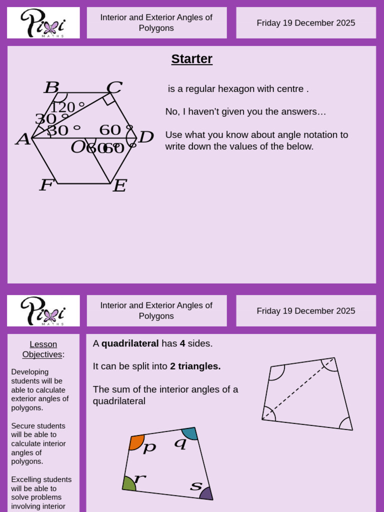 Angles in Polygons: Interior & Exterior | PDF | Polygon | Triangle