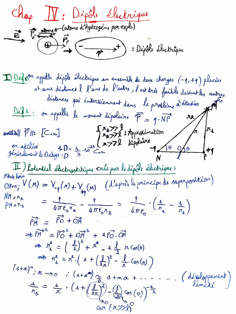 Chap4 Dipôle électrique | PDF