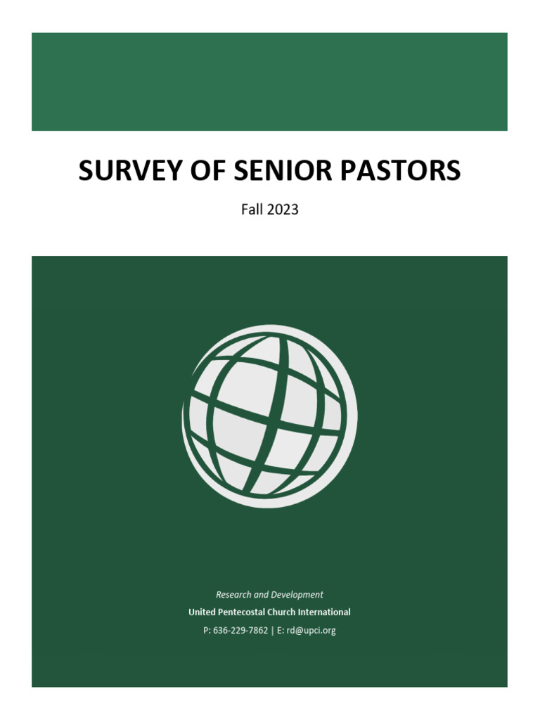 2023 Senior Pastor Survey Results | PDF | Cost Of Living | Race And ...