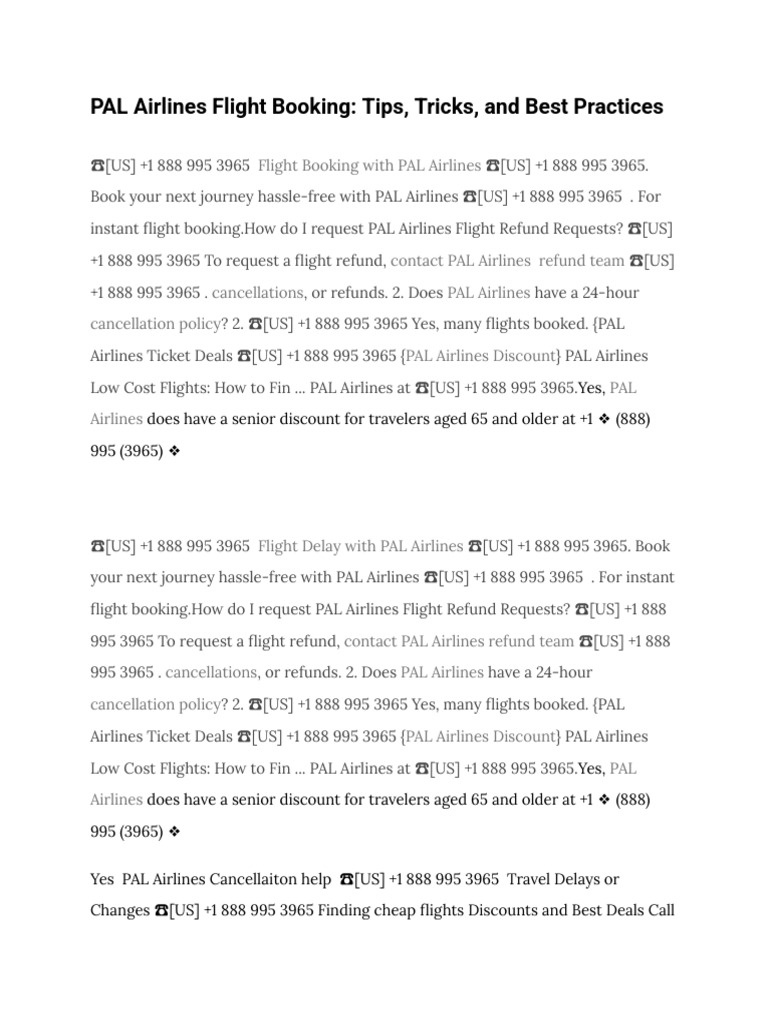 PAL Airlines Flight Booking_ Tips, Tricks, And Best Practices | PDF ...