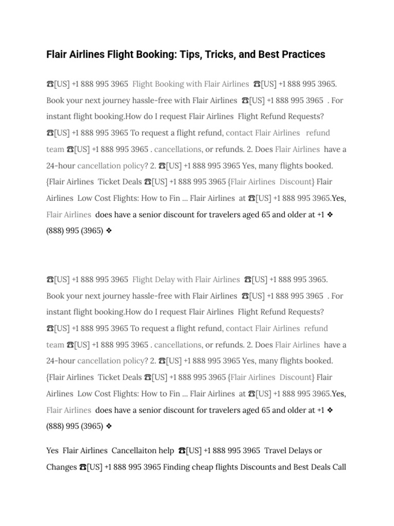 Flair Airlines Flight Booking_ Tips, Tricks, And Best Practices | PDF ...