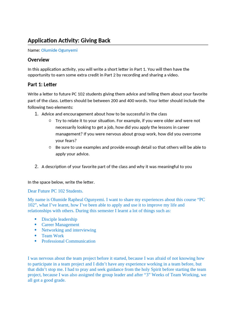 W07 Giving Back | PDF