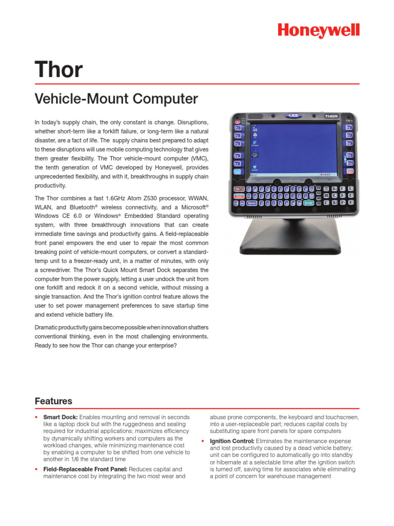 Thor Vehicle-Mount Computer Overview | PDF | Information And ...