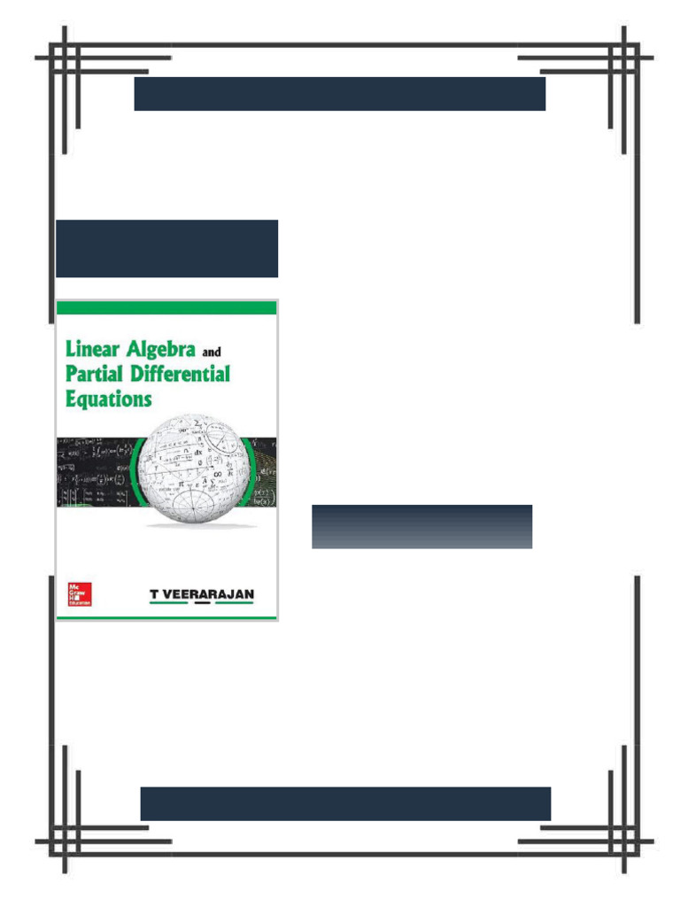Linear Algebra and Partial Differential Equations T Veerarajan ebook ...