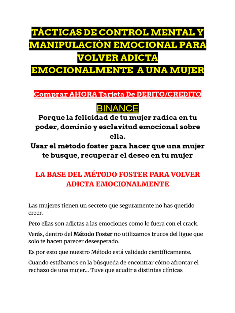Control Mental para Adicción Emocional | PDF | Las emociones | Mente