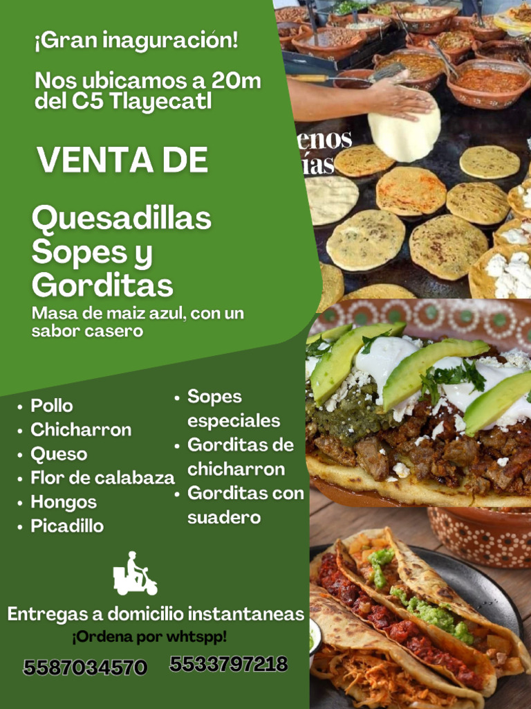 Flyer de Comida Restaurante Delivery Simple Verde | PDF