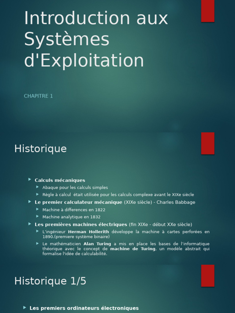 Chapitre 1 | PDF | Système d'exploitation | Informatique