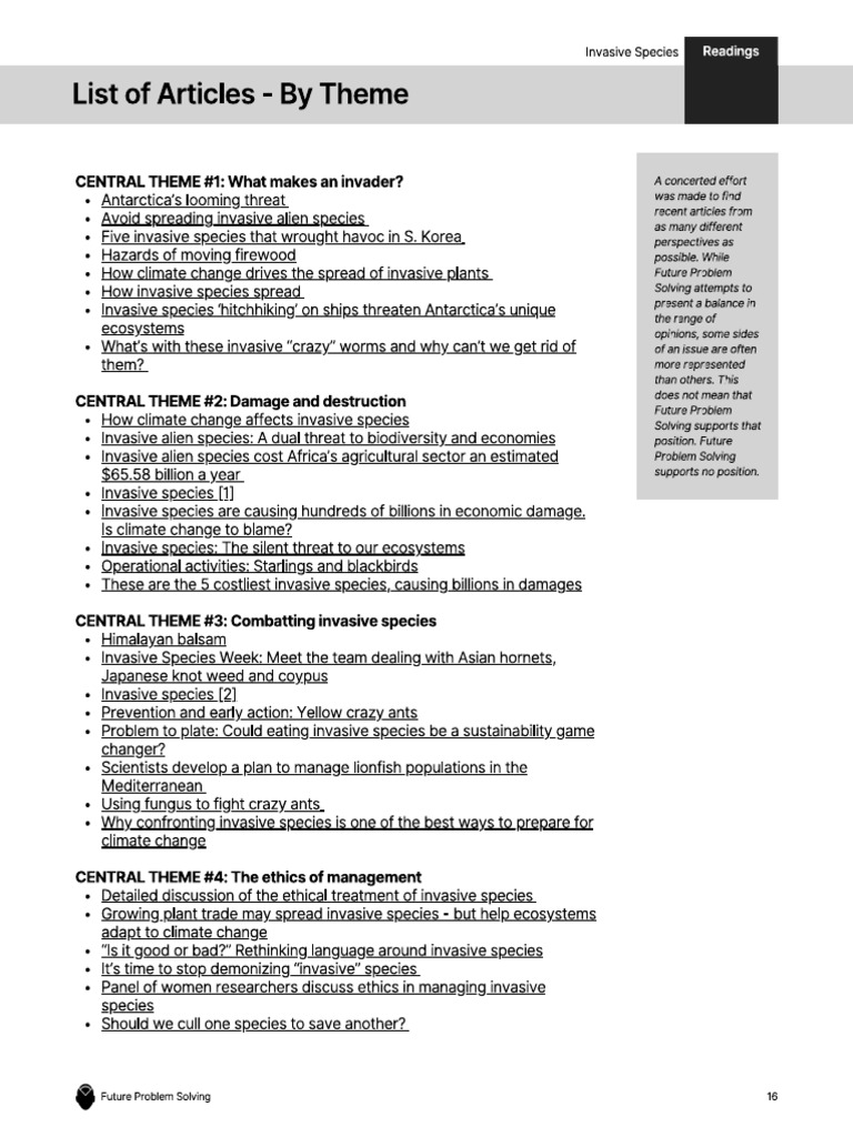 Invasive Species Articles | PDF